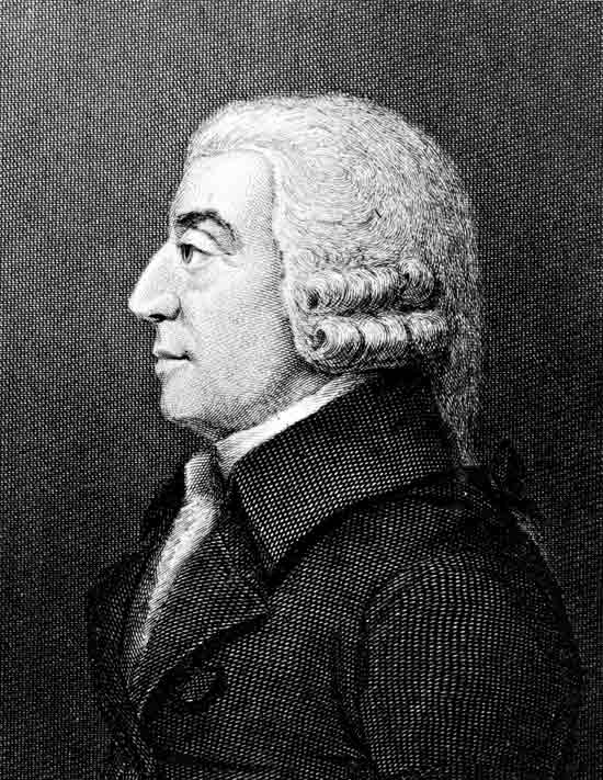 Retrato do filósofo e economista escocês Adam Smith (1723-1790), autor ...