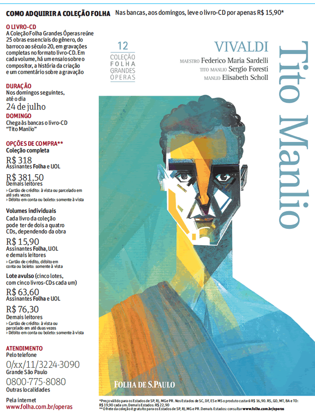 Coleção Folha lança ópera "Tito Manlio", de Antonio Vivaldi - 21/04 ...
