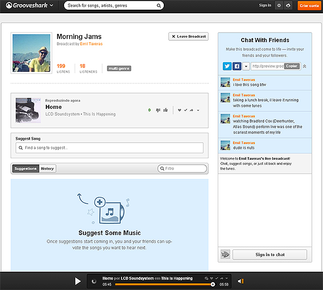 Grooveshark Broadcast permite que usuários criem rádio online e ...