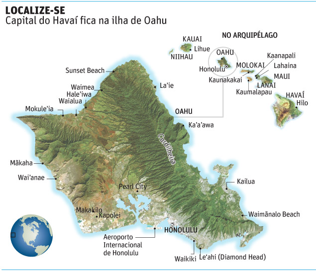 Havaí Mapas Geográficos do Estado do Havaí Estados Unidos da América ...
