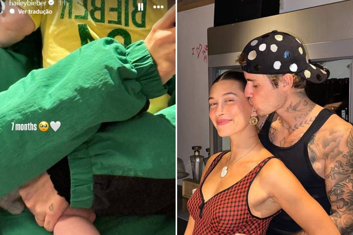 Hailey Bieber posta foto de filho com camisa do Brasil - 22/03/2025 ... Hailey Bieber posta foto de filho com camisa do Brasil - 22/03/2025 ...